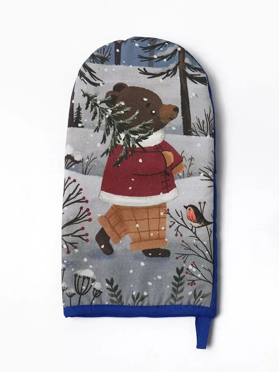 Варежка-прихватка новогодняя 15х28 см