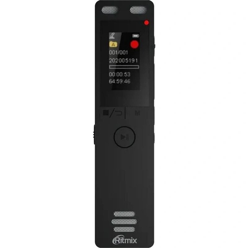 Диктофон цифровой Ritmix RR-155 16Gb Black, MicroSD
