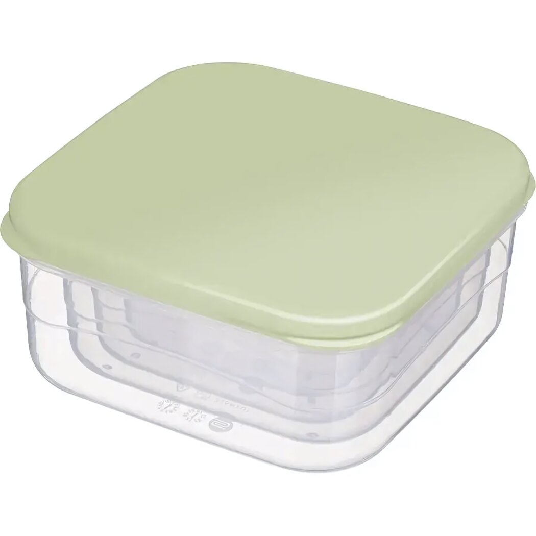 Комплект контейнеров для еды 4 шт. с герметичными крышками, 0.3л+0.45л+0.65л+1л, пластик, зеленый