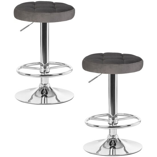 Табурет барный Dobrin BRUNO (серый велюр (MJ9-75))(2 шт/уп)