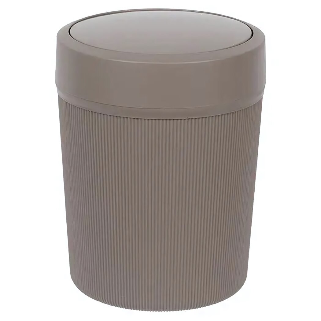 Контейнер для мусора «вельвет» 4л, пластик, герметичная крышка, французский серый