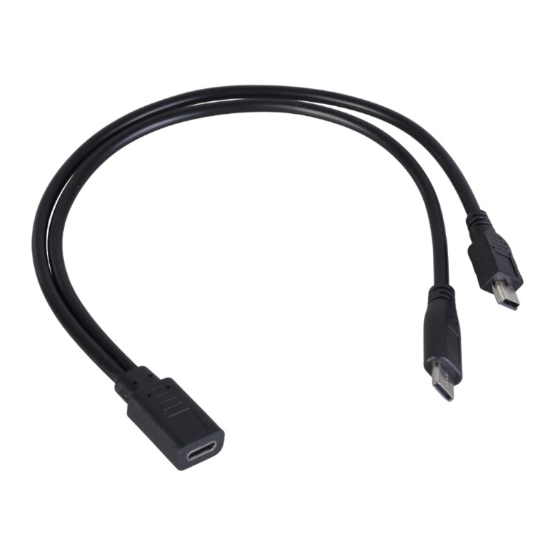 Мульти-зарядный кабель USB C Кабель-разветвитель 2 в 1 Кабель для быстрой зарядки USB C с разъемом Mini USB + Порт Type C для телефона
