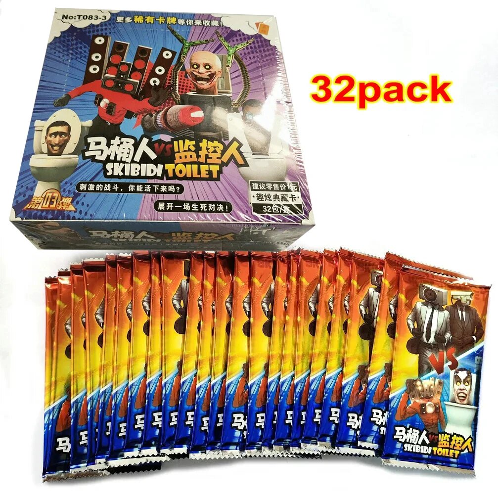 Коллекционные карточки Anime Skibidi BLUE TIME 1box(32pack)