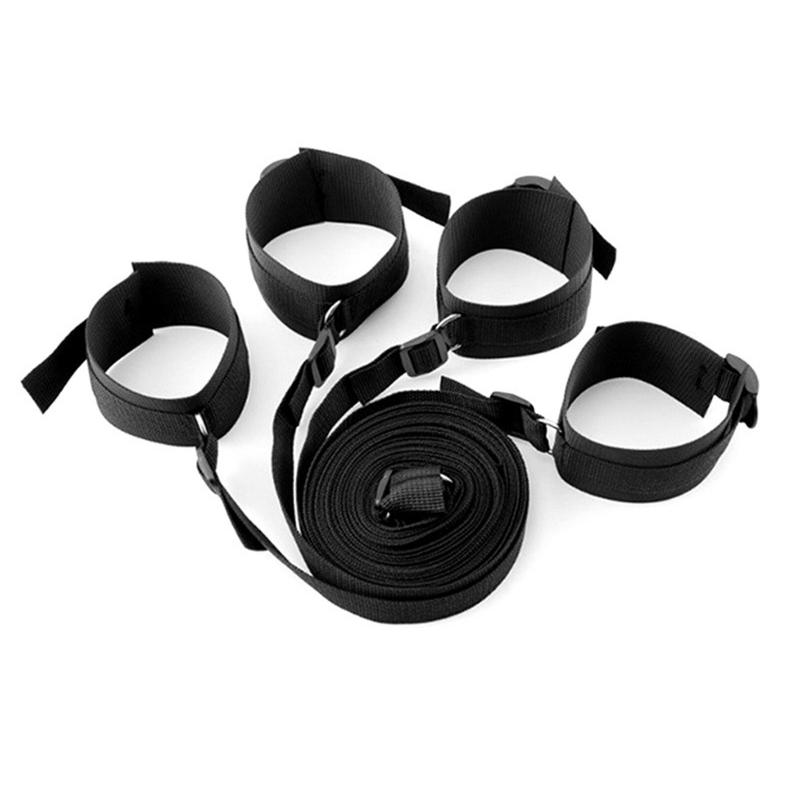 Ремень для связывания кровати, нейлоновый, с металлической пряжкой, наручники для взрослых, фиксатор для спальни, черный