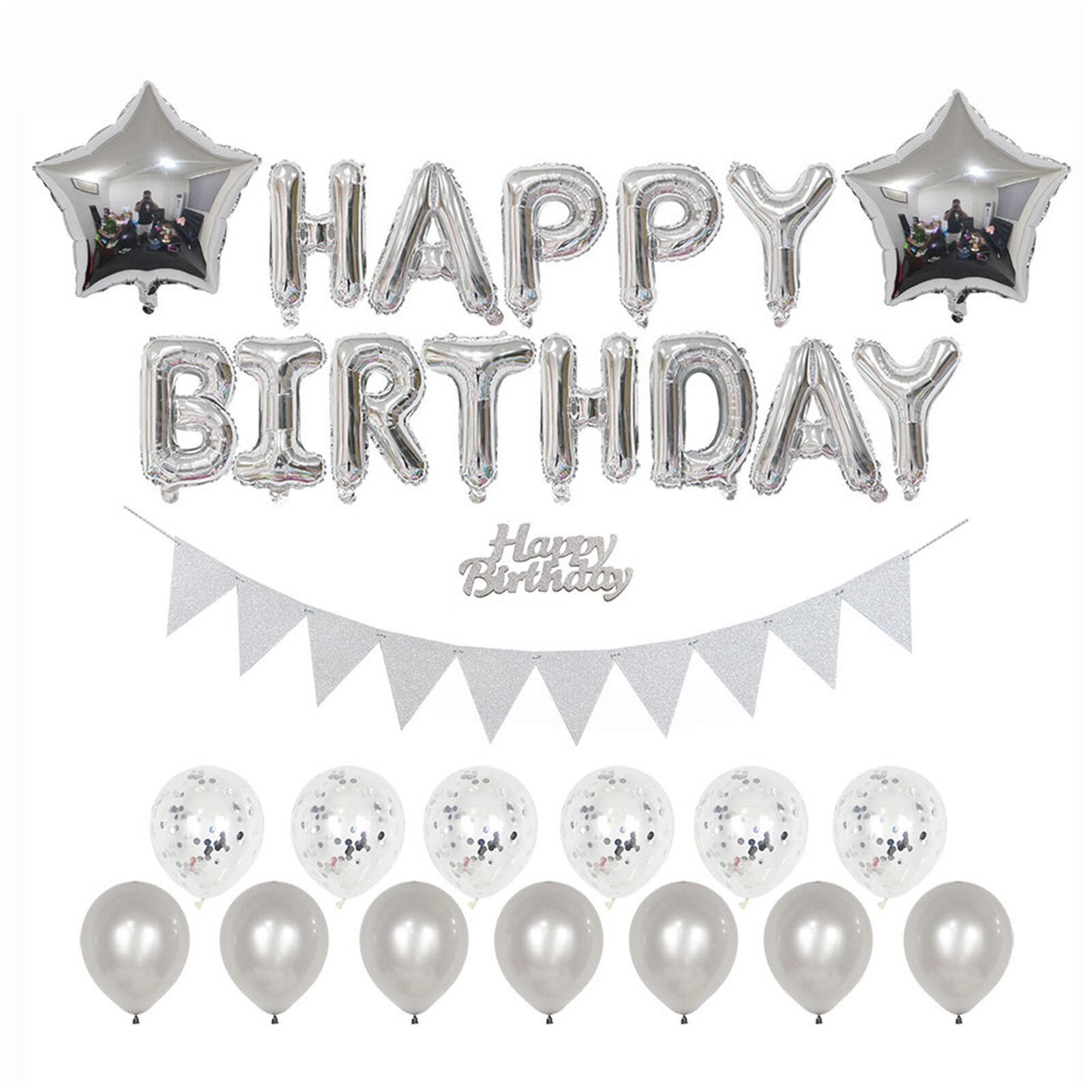 Набор для украшения дня рождения Дети Девочки Мужчины Дети Праздничные принадлежности для дня рождения Шарики с поздравлением Баннеры Заливные занавески для украшения дня рождения ребенка Цвет: Золотой; Серебряный; Синий; Розово-красный Материал: Латекс,