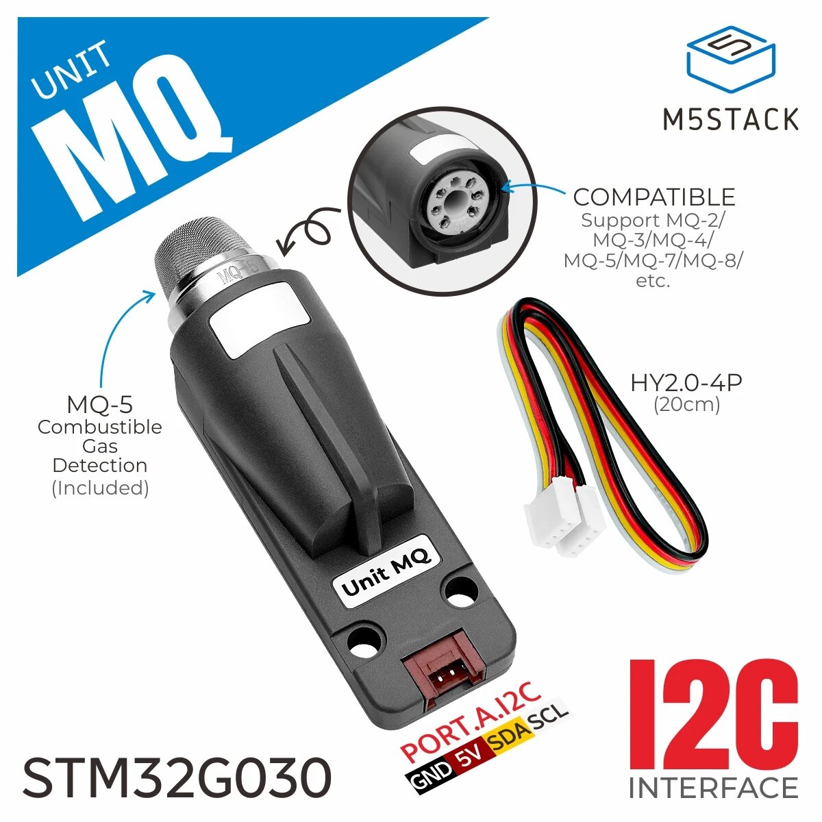 Газовый блок M5Stack MQ-5 (STM32G030)