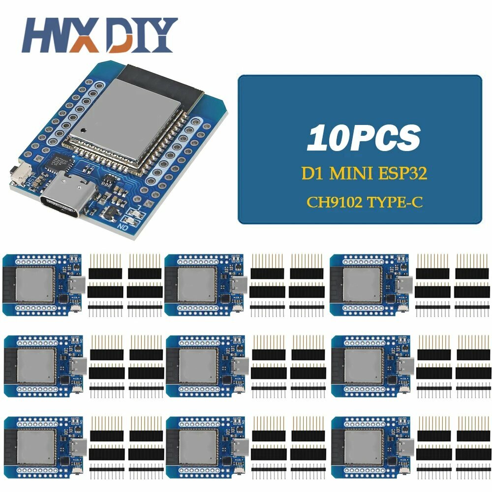 1/5/10 шт. D1 MINI ESP32 WiFi + Bluetooth ESP-32 CH9102 последовательный чип Интернет вещей макетная плата TYPE-C/MICRO