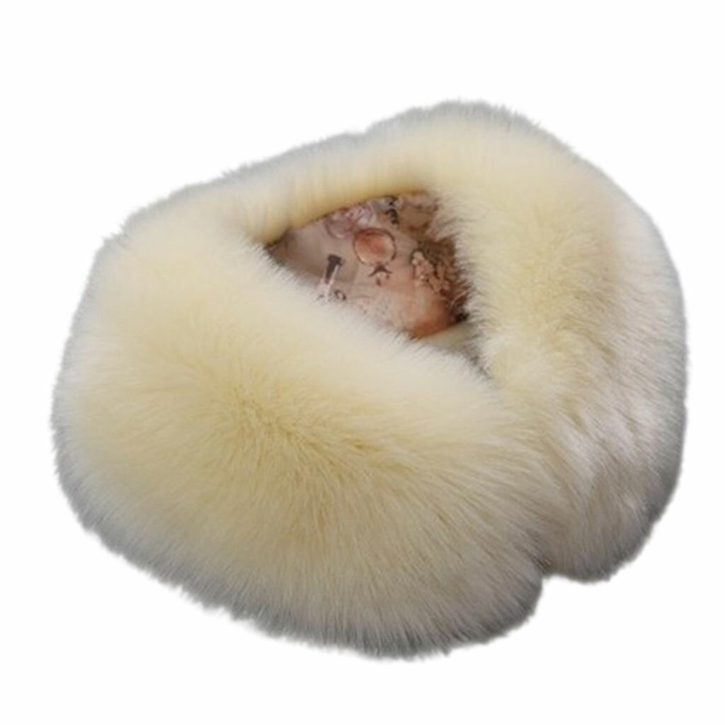 Нагрудник с круглым меховым воротником и зимним теплым артефактом-бежевый