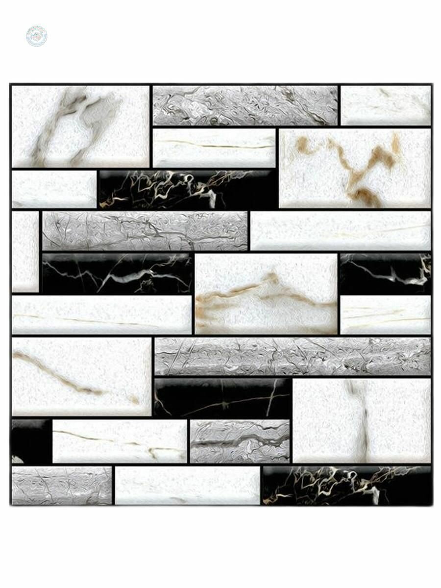 Мраморные 3D панели самоклеющиеся 30х30 см, комплект 10 шт, водонепроницаемые мягкие наклейки для стен, скандинавский стиль, легко моются и режутся