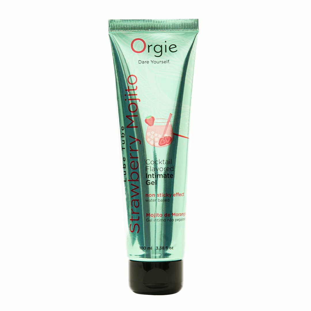 Оральный лубрикант Orgie Lube Tube Cocktail Strawberry Mojito, съедобный гель, клубничное мохито, 100 мл