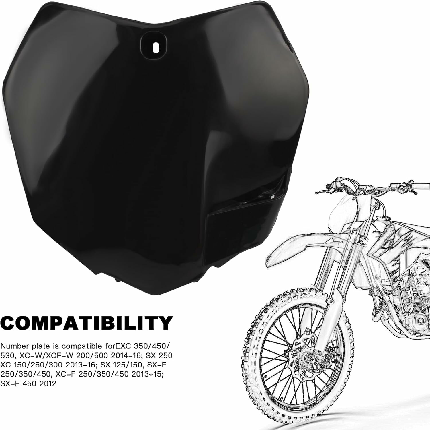 Щиток (площадка) переднего номера для KTM SX SXF XC XCF 125-450 2013-2015