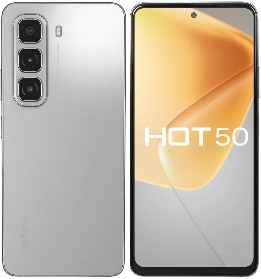 6.78" Смартфон Infinix HOT 50 8/128 ГБ, IPS, 120 Гц, 5000 мА*ч, NFC, серый