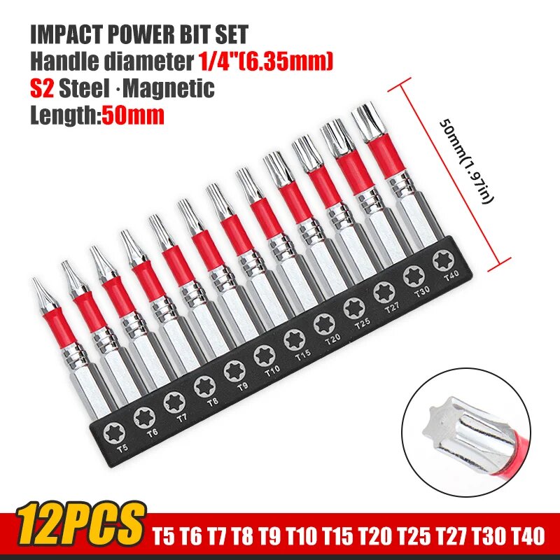 Набор ударных отверток Torx Onmaiwei S2 10/20 шт.