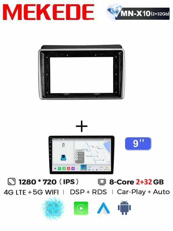 Магнитола 9" Mekede MN X10 Pro 2/32 Gb Kia Sorento 2 XM 2012-2021 F2 carplay