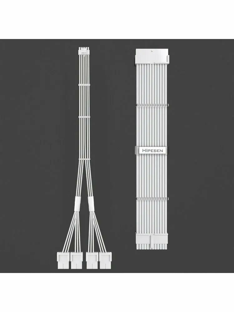 Удлинитель кабеля PCI-E 6+2-pin/ATX 12V 8-pin, ATX 24-pin, 0.34 м, белый
