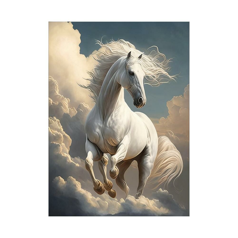 Алмазная живопись, скачущие лошади,30*40 см
