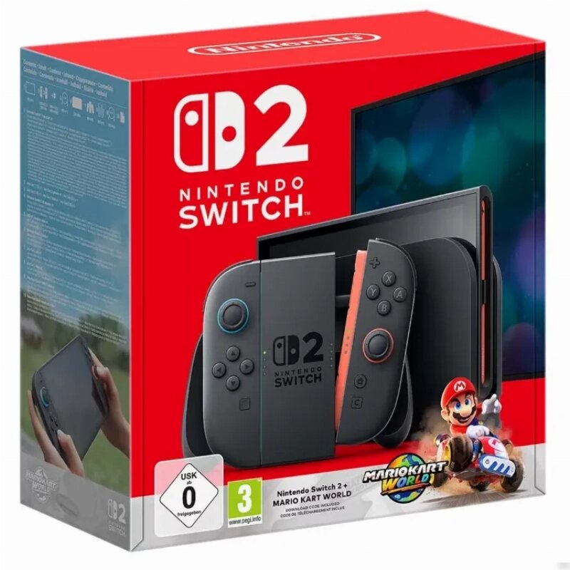 Игровая приставка Nintendo Switch 2, Mario Kart Bundle, черный