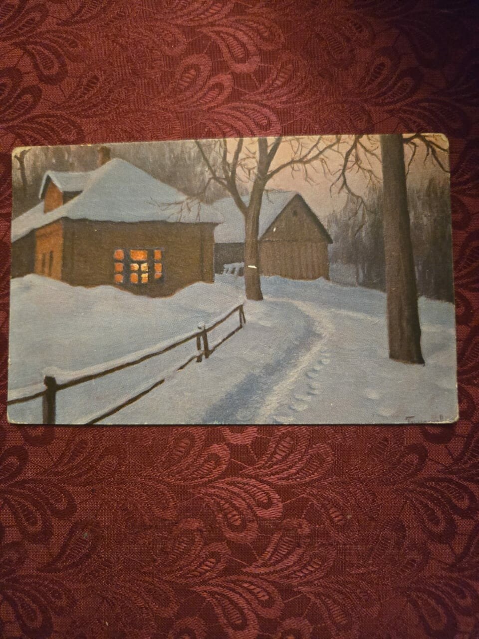 Открытка старинная антикварная Сумерки - М. Гермашев