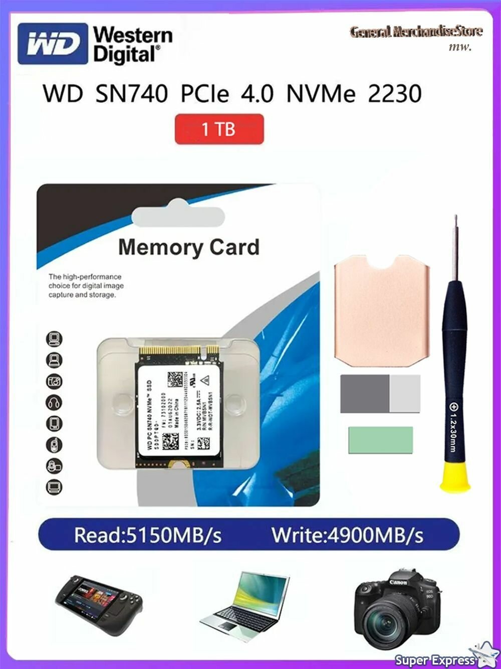 Инновационный накопитель WD SN740 2230 1 ТБ, премиум для Steam Deck