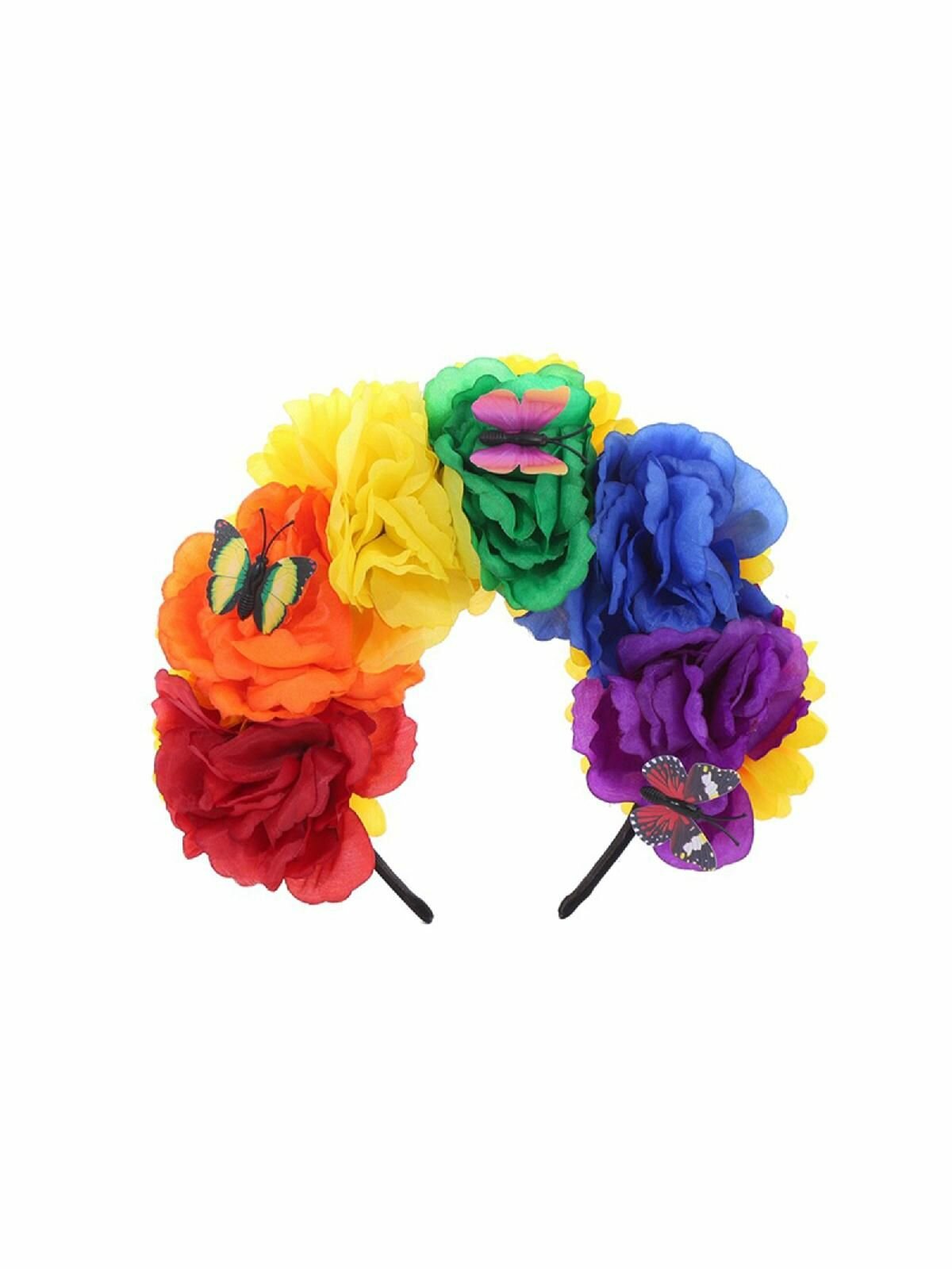 День Мертвых Ободок с Цветами и Бабочками, Цвет