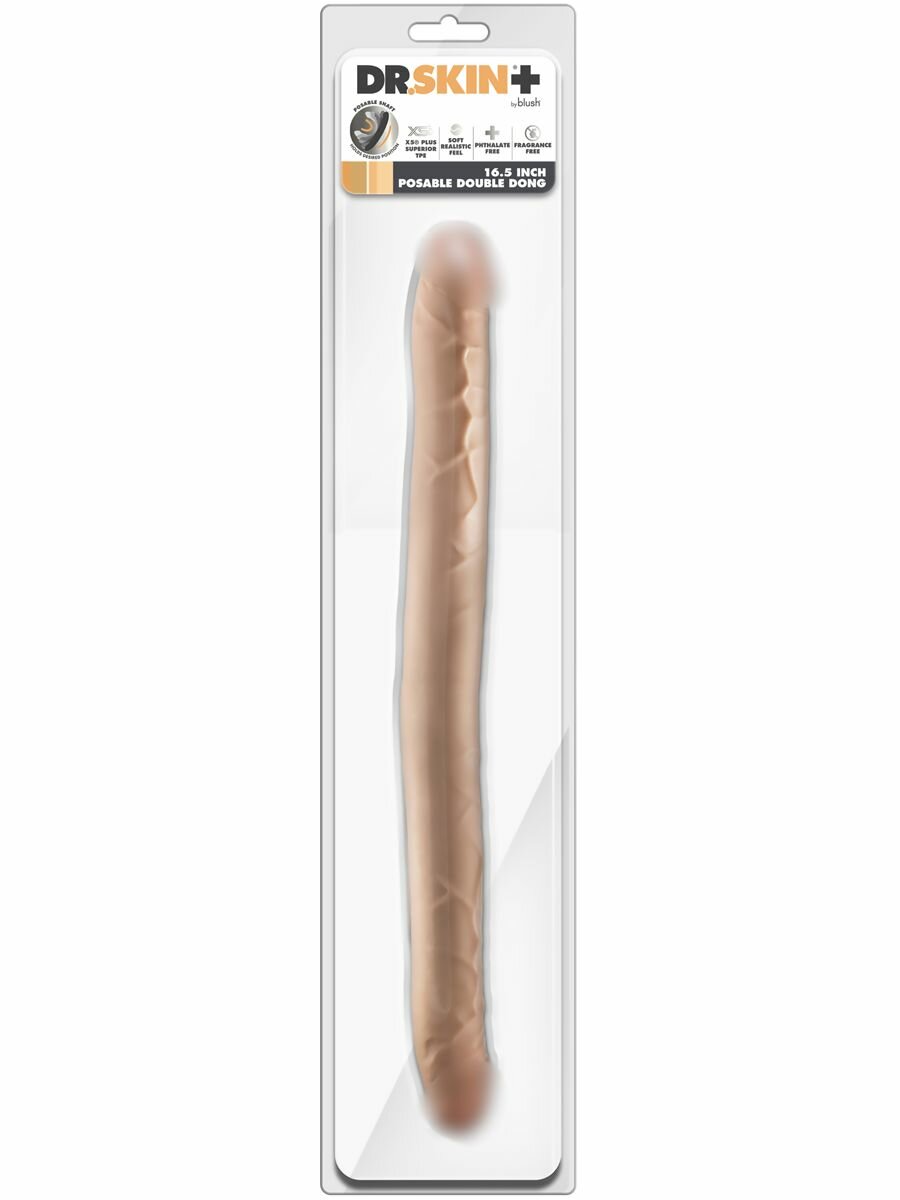 Двустронний фаллоимитатор "Plus 16.5 Posable Double Dong Beige" 42см