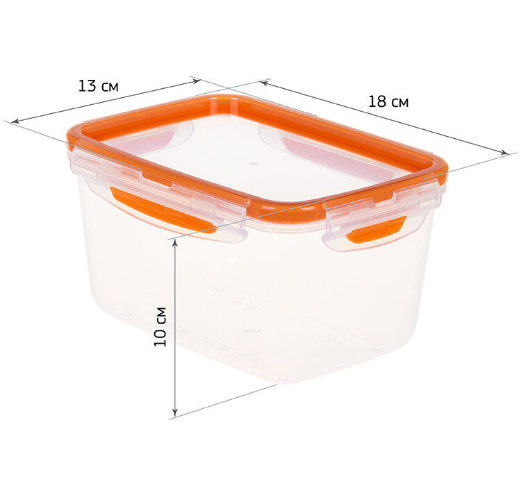 Емкость для продуктов РИЧ 1.3Л герметичный оранжевый М-ПЛ