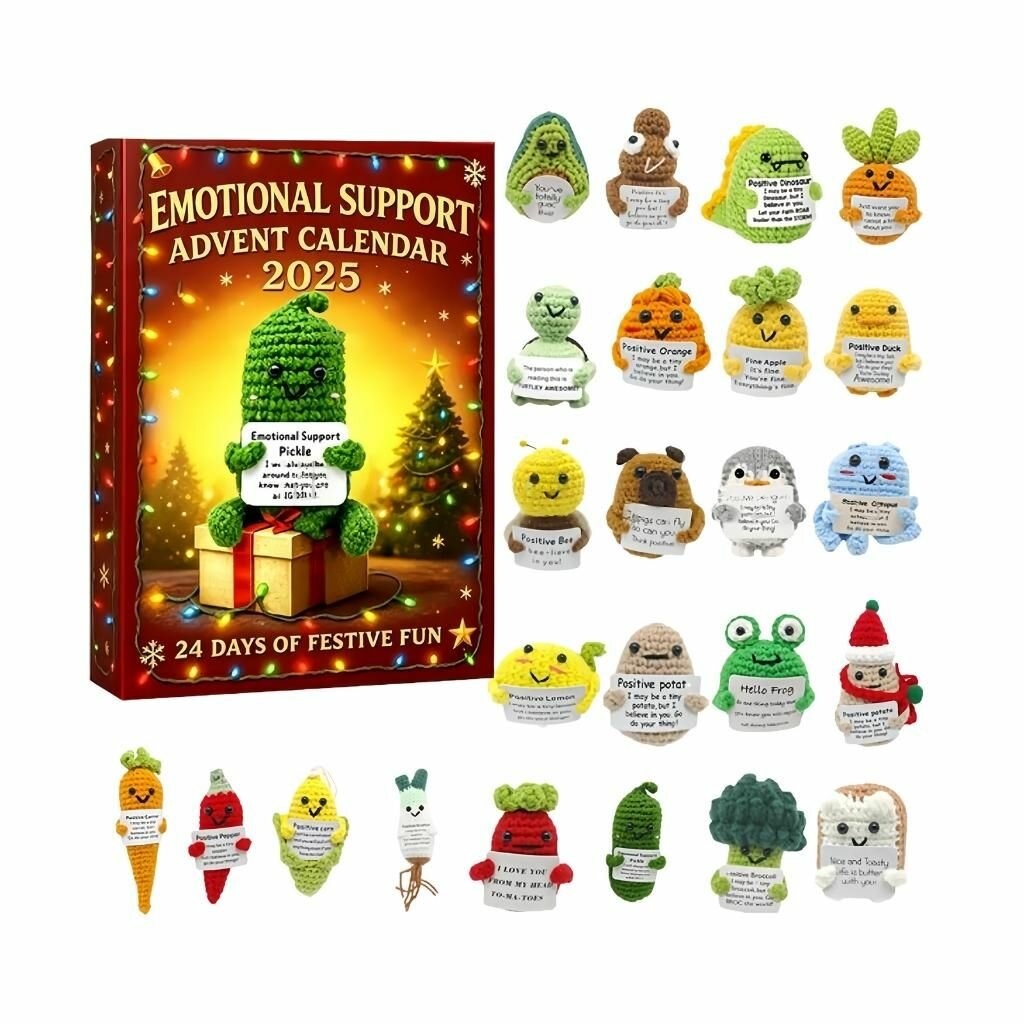 Календарь обратного отсчета с акриловыми вязаными украшениями для эмоциональной поддержки