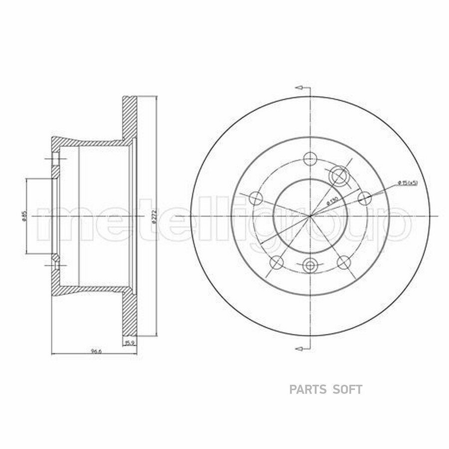 METELLI 23-0492 Диск тормозной Metelli ()