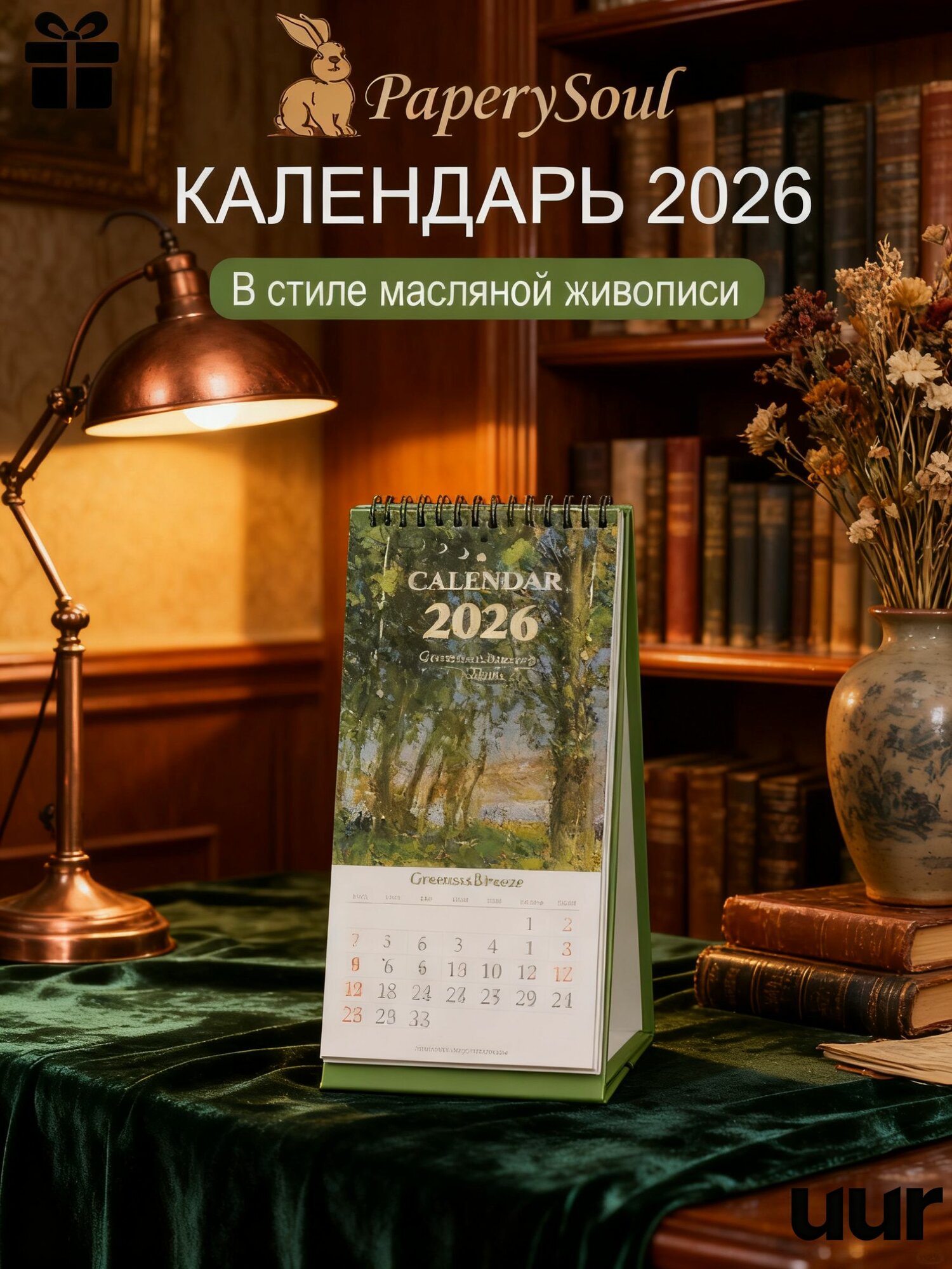 Ретро-календарь на 2026 год, настольный
