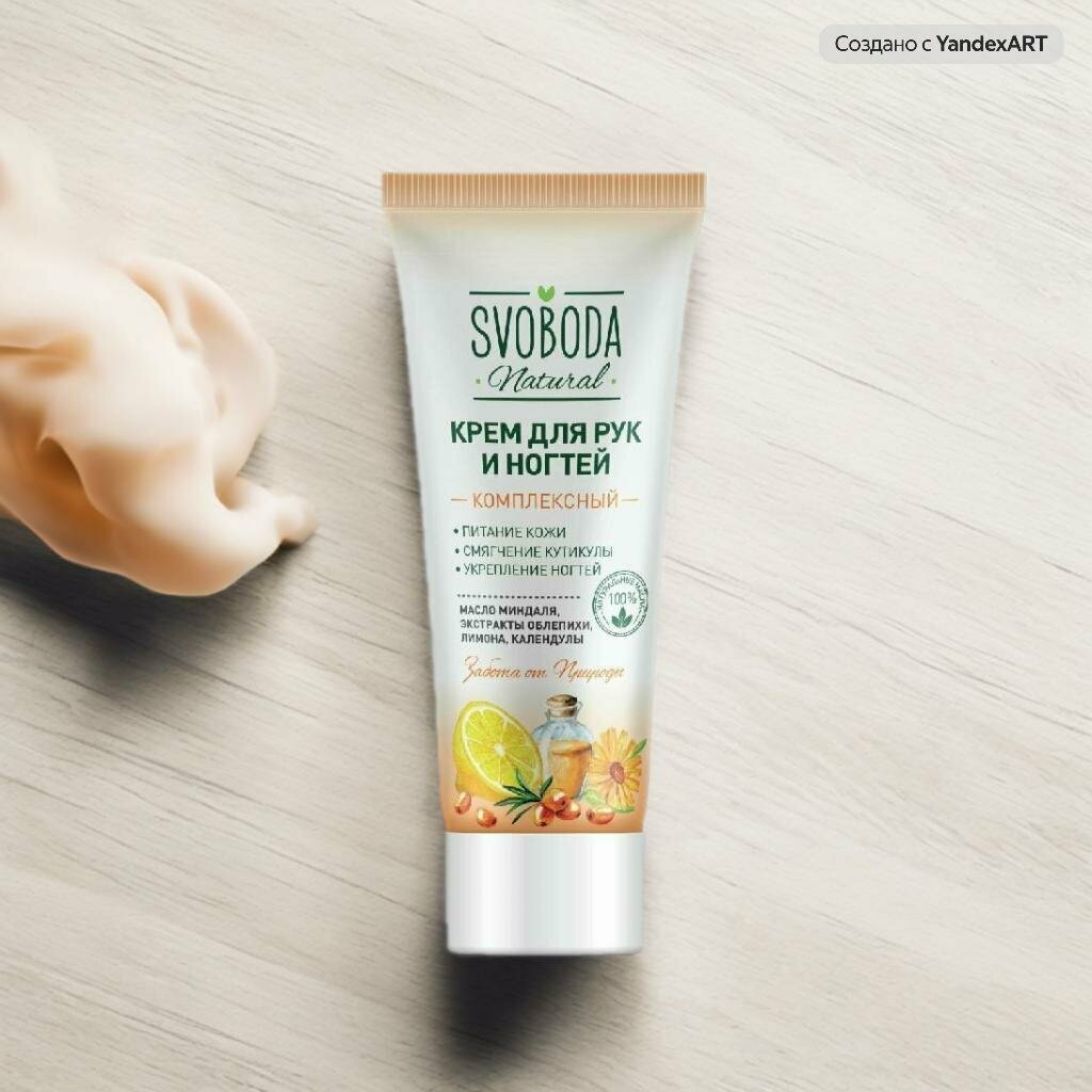 Крем для рук и ногтей Свобода, питание и смягчение, комплексный, 80 мл