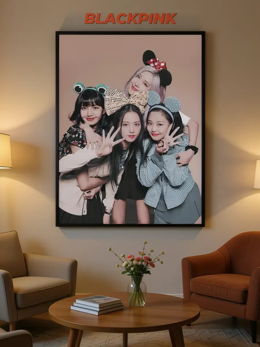 Мозаика Blackpink, алмазная живопись, полная выкладка, круглая форма страз