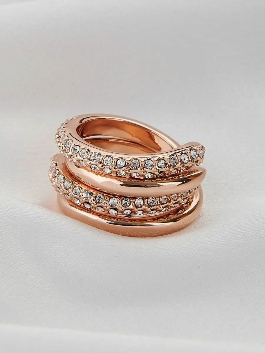 Кольцо помолвочное, кристалл, фианит