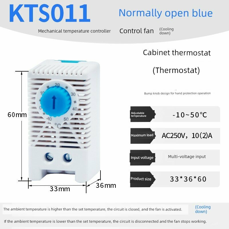 KTS011 Автоматический контроллер температуры On-Delay -10°C до 50°C Охлаждение синий для универсального использования