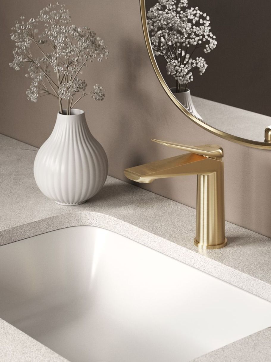 Смеситель Esko Shanghai Gold SHA26Gold для раковины золото