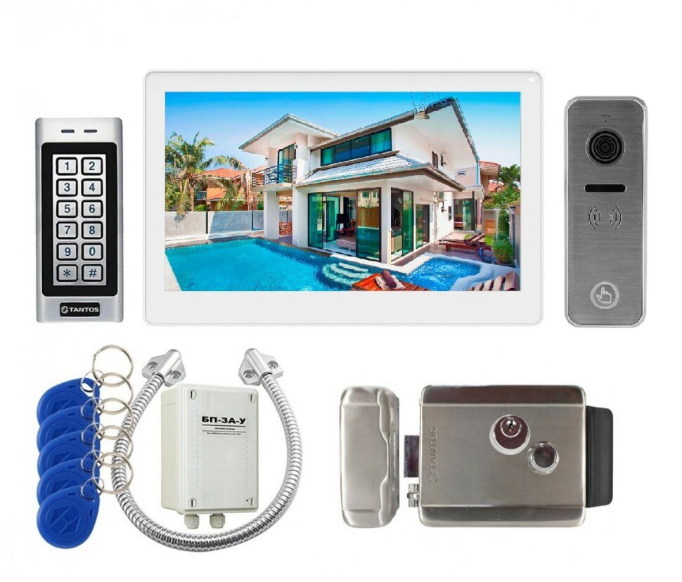 Комплект видеодомофона Tantos NEO HD SE Tuya и iPanel2 HD c замком и кодонаборной панелью