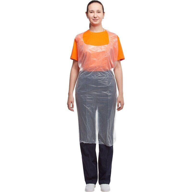 Фартуки KLEVER Одноразовые, нестерильные, защитные, 76х120 см, 100 шт (полиэтилен)