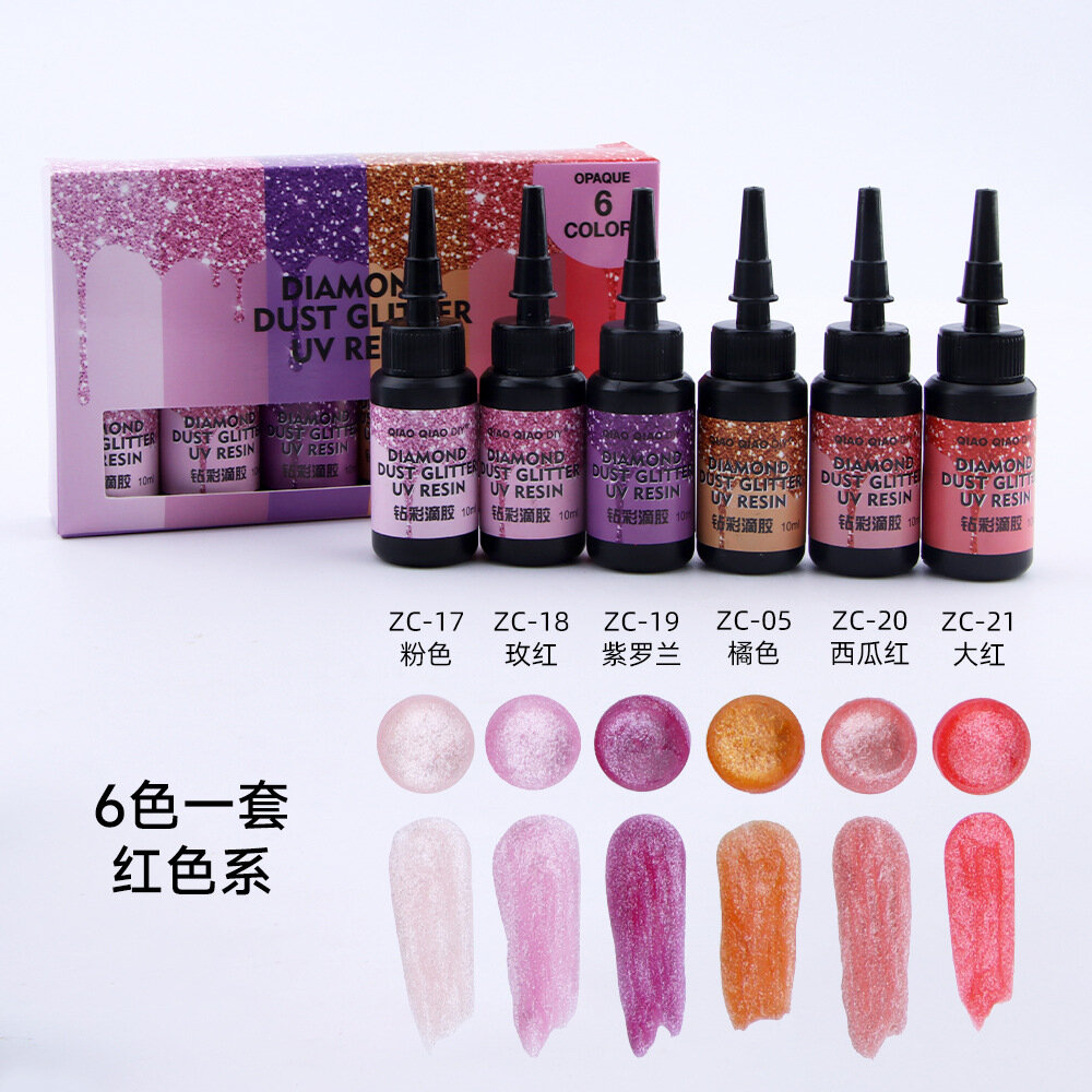 Горячая продажа SG Алмазный блестящий цветной клей 6 цветов 12 цветов 24 цвета Красочный УФ-резиновый клей Комбинированный набор Материал для заполнения ручной работы Amazon
