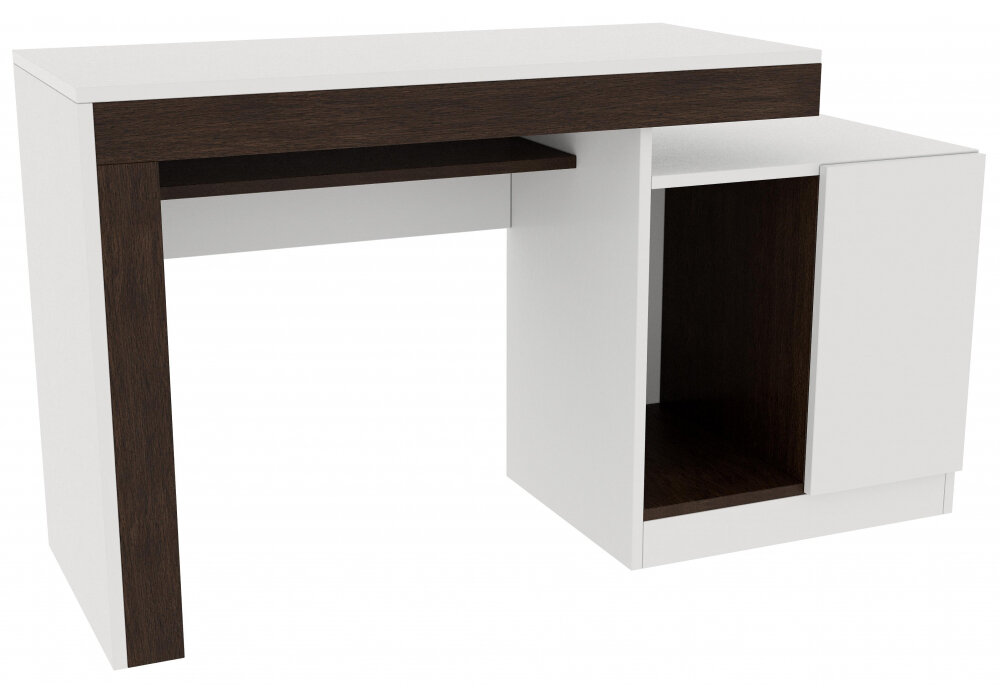 Компьютерный стол Woodville Модена белый / венге Размеры: Высота 800мм Глубина 504мм Ширина 1432мм
