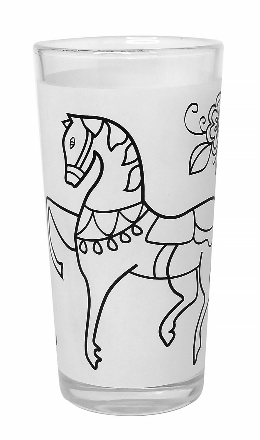 Стакан-раскраска детский, чашка под роспись и под раскрас, "Цветы" федерация, 250 мл. - 1 шт.