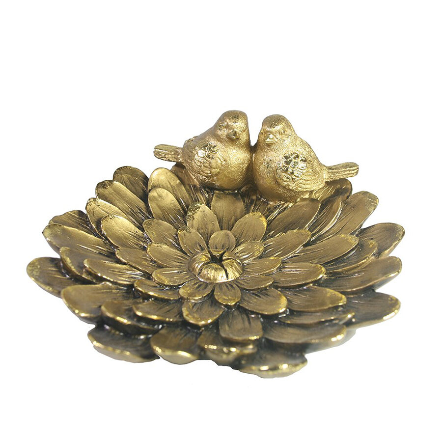 Подставка Цветок с парой птичек 19х19х7см KSMR-713967/D164