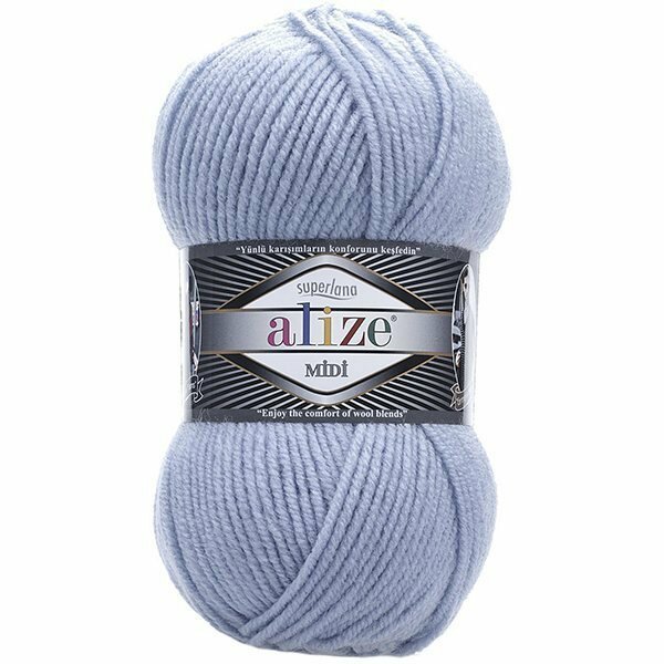 Пряжа Alize SUPERLANA MIDI 480 св. голубой (5 мотков)