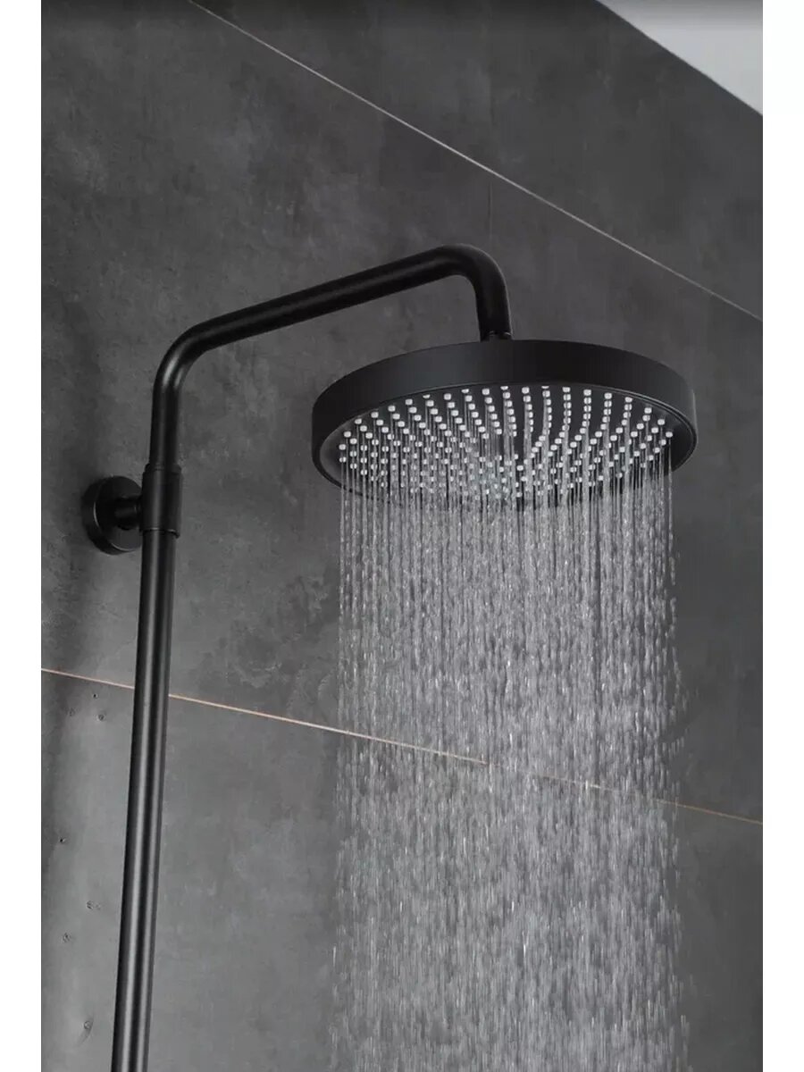 Верхний тропический душ круглый Frap F016-25, диаметр 25 см, чёрный