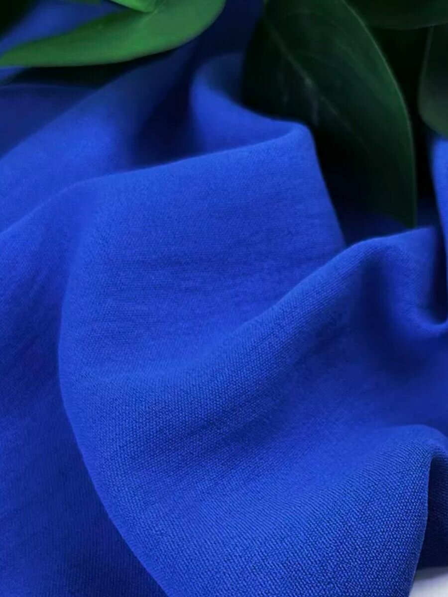 Ткань для шитья Креп "Сингапур" ярко-синий, отрез 2,0 м х 150 см