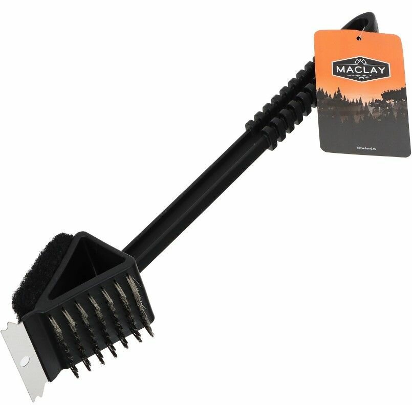 Щётка-скребок для чистки гриля, на ручке, металлический аксессуар из неражавеющей стали, для пикника и дачи, для удаления пригоревшей пищи и мытья мангалов, решеток и шампуров