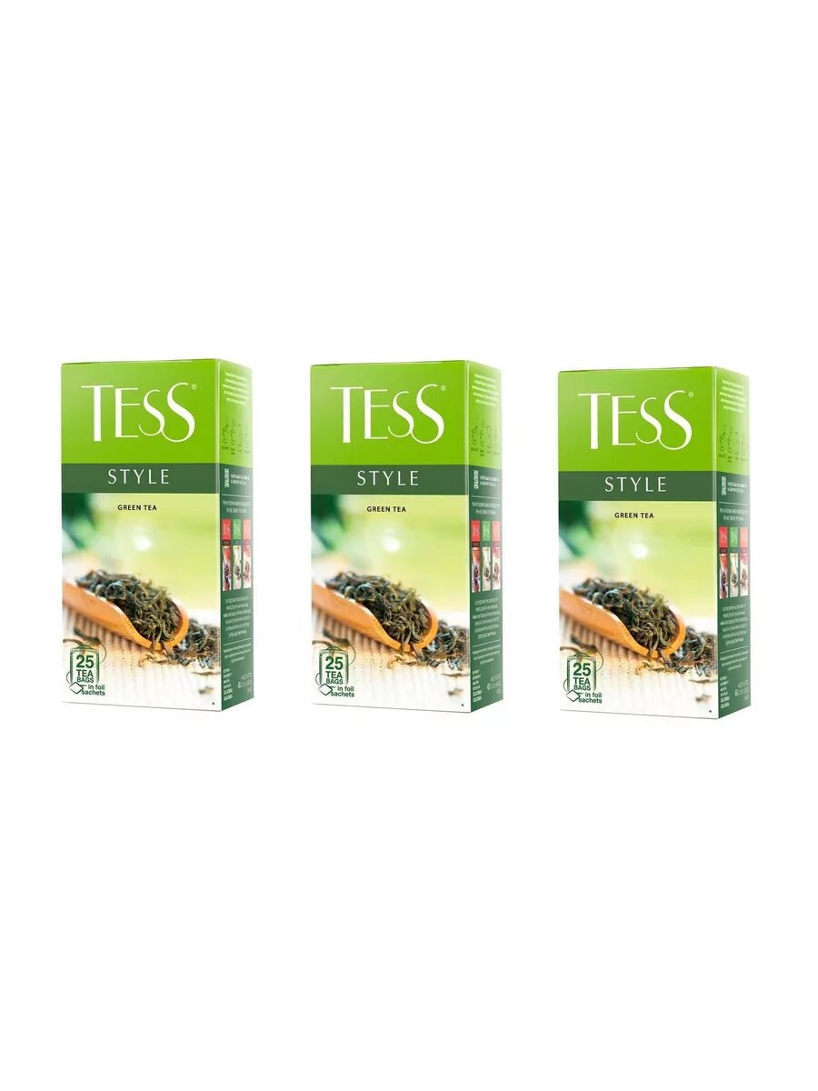 Чай Tess Style зеленый 3шт по 25пак