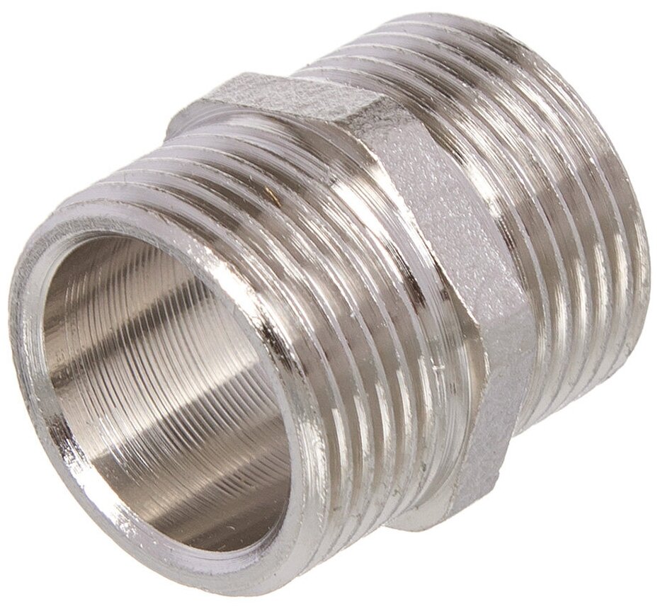 Ниппель (бочонок) 1/2", с наружной резьбой, никелированный, РТП | 25100