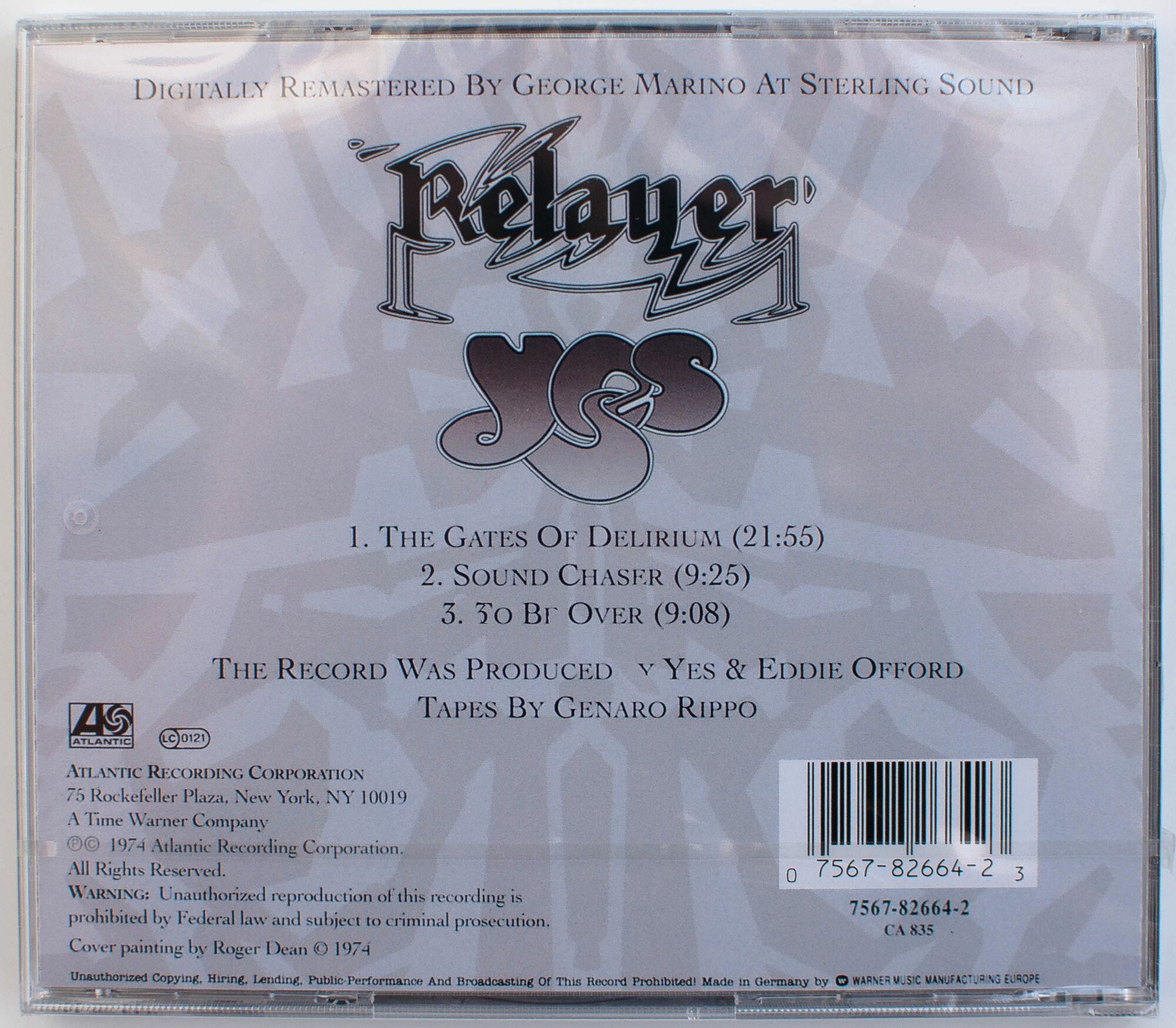 Yes - Relayer Аудио CD Оригинал из Европы — фото 1