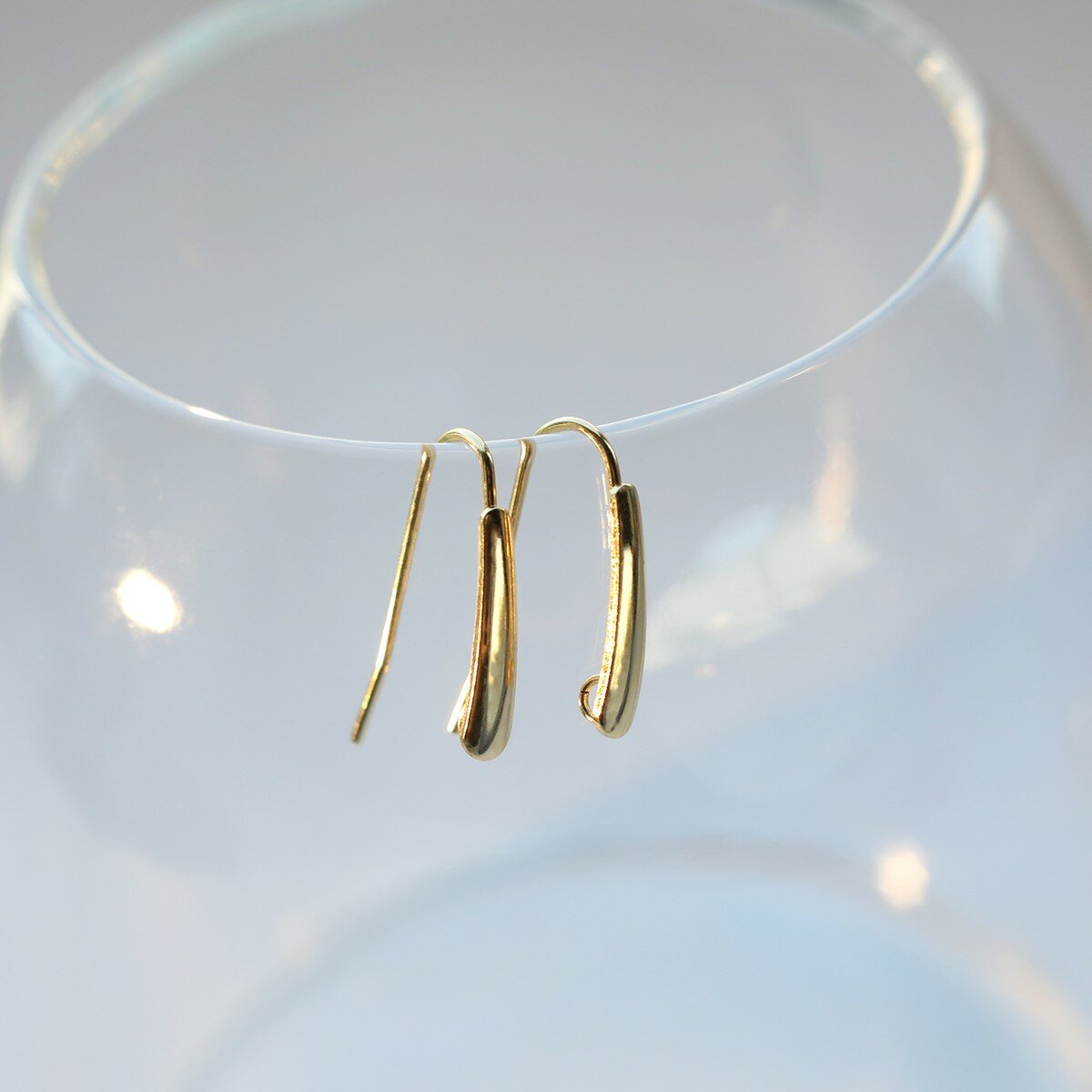 Гипоаллергенные Швензы для серег 4 пары / основы для сережек / для бижутерии, сталь гипоаллергенная, позолота,18.5x13.5x3.5 мм