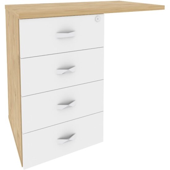 Тумба Riva CHAIR приставная (универсальная л/пр) O. TPU-4 Тиквуд светлый/Белый бриллиант 842*460*750 Onix