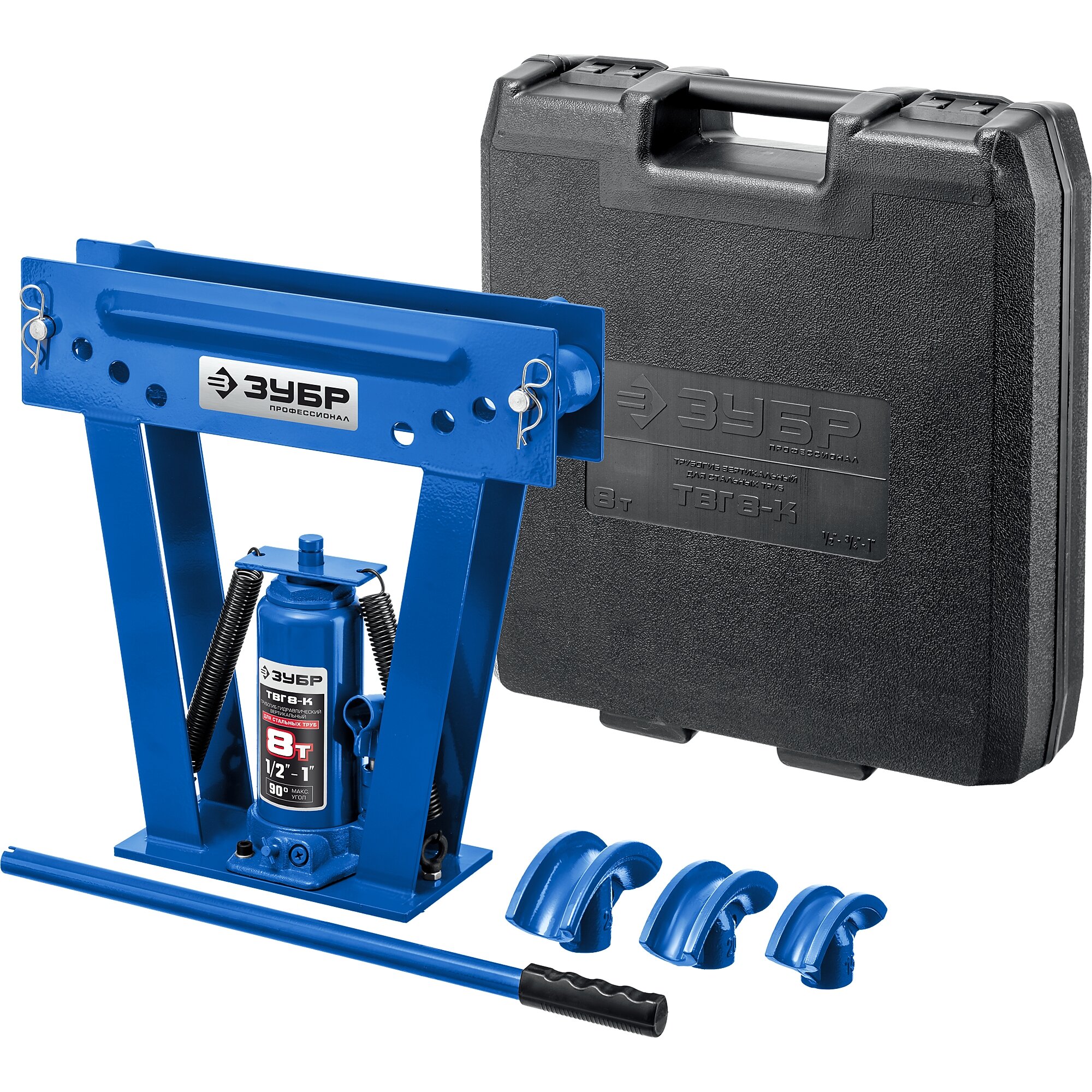 Гидравлический ручной трубогиб ЗУБР Профессионал ТГВ-8-K, 8т